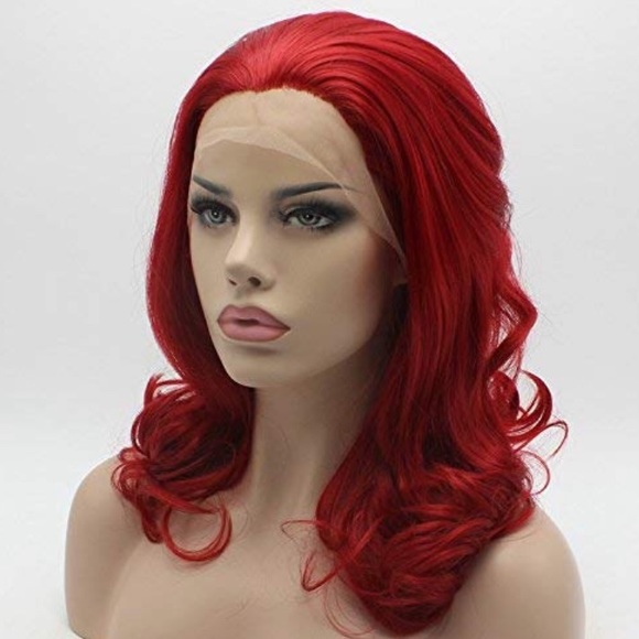 Accessories | 16 Red Curly Lace Front Wig Nwt | Poshmark